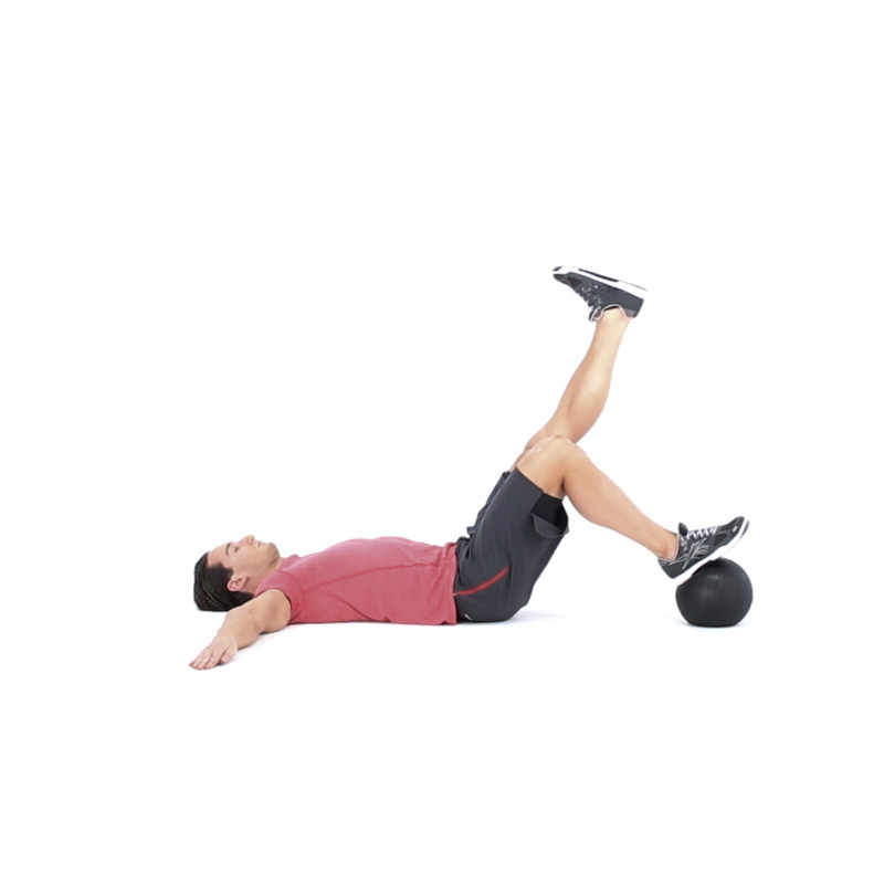 Single-Leg Hip Raise with Foot on Medicine Ball Exercise Video Guide ...