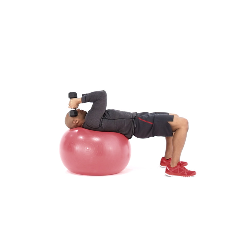 Tricep Extension On Stability Ball Chest Fly To