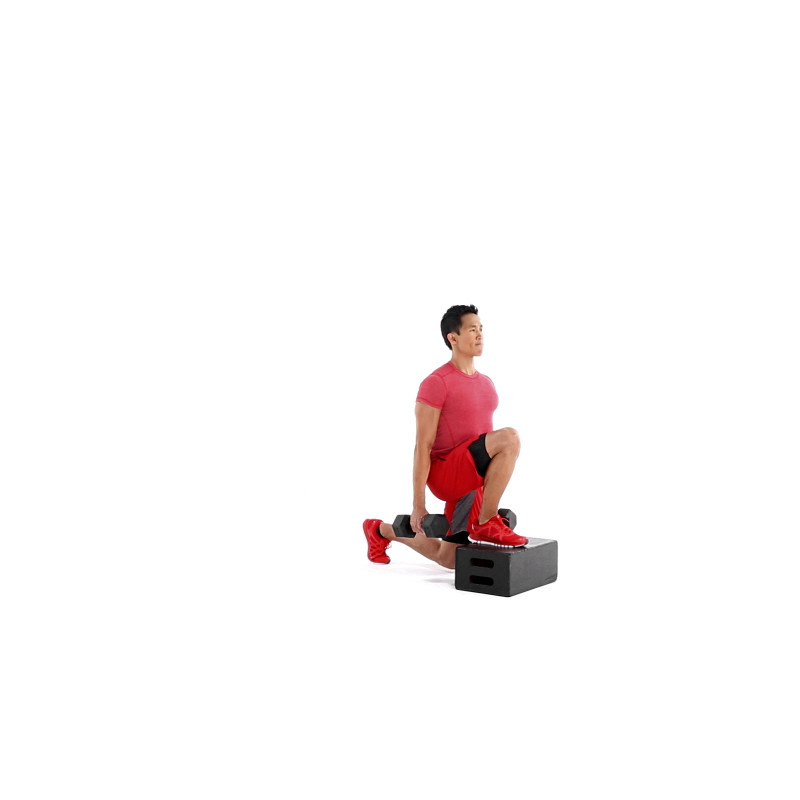 Dumbbell Box Lunge Exercise Video Guide | Muscle & Fitness