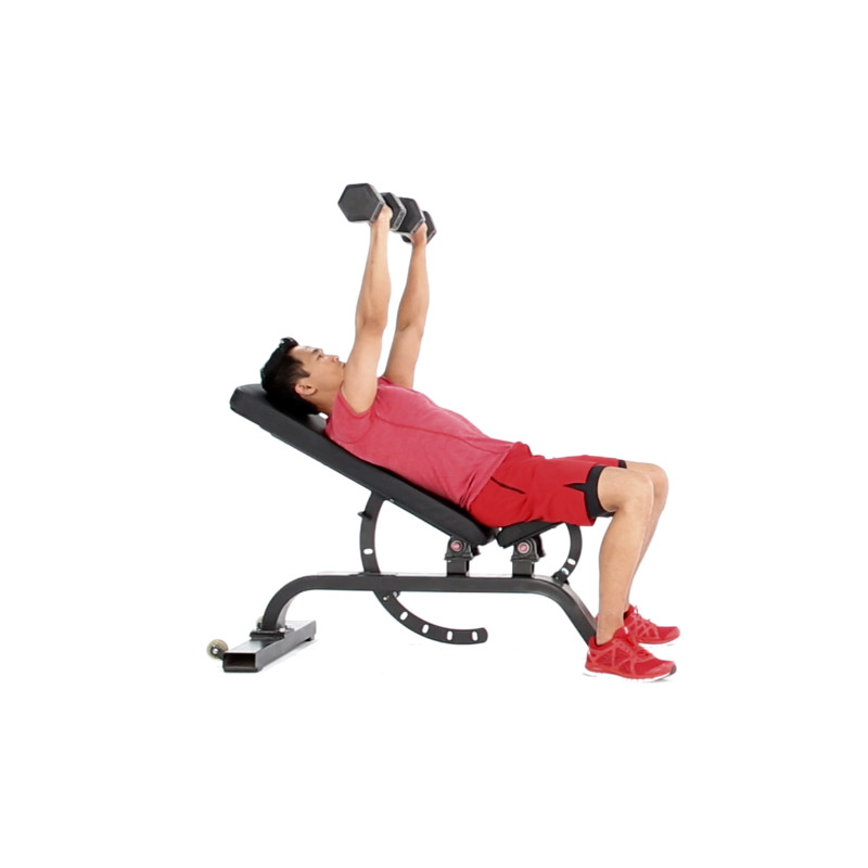 Alternating Incline Dumbbell Bench Press Exercise Video Guide | Muscle ...