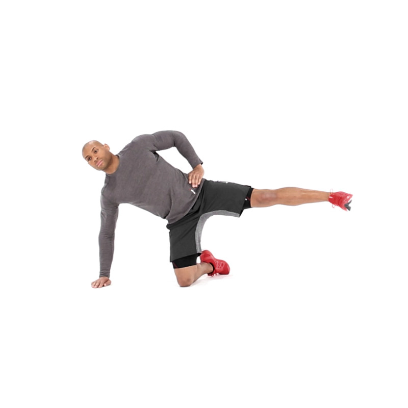 Kneeling Side Plank with Leg Lift Exercise Video Guide | Muscle & Fitness