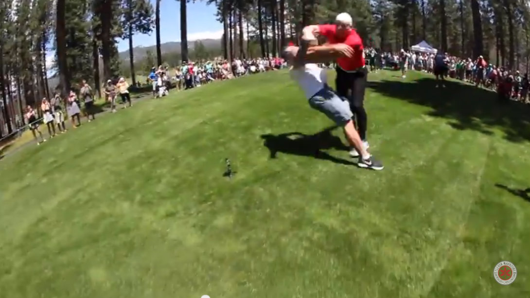 A.J. Hawk Steamrolls Spectator at Golf Event | Muscle & Fitness