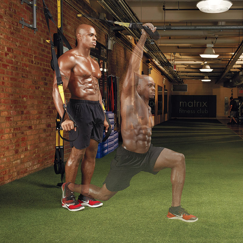 TRX Forward Lunge With Hip-Flexor Stretch Exercise Video Guide | Muscle ...