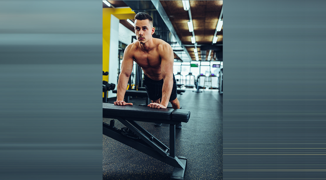 Pushup Off Bench Exercise Video Guide | Muscle & Fitness