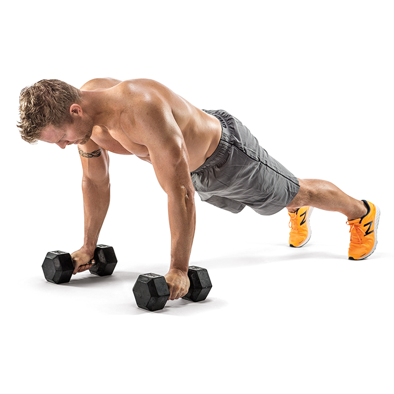 Dumbbell Burpee Clean and Press Exercise Video Guide | Muscle & Fitness